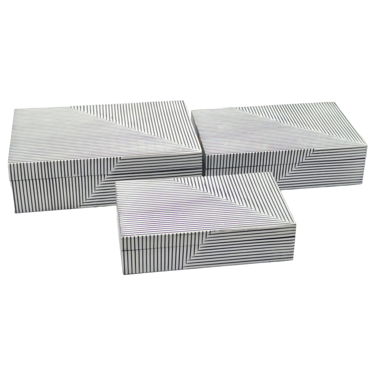 Pinstripe Boxes, Black/white – Alana Estudio de Interiores